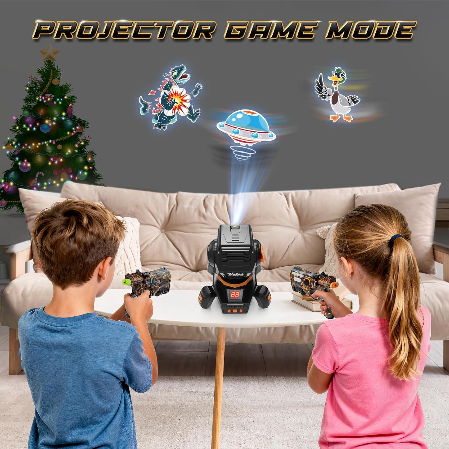 VATOS Rechargeable Infrared Laser Tag Set with Projector, 2 Players Toy ...