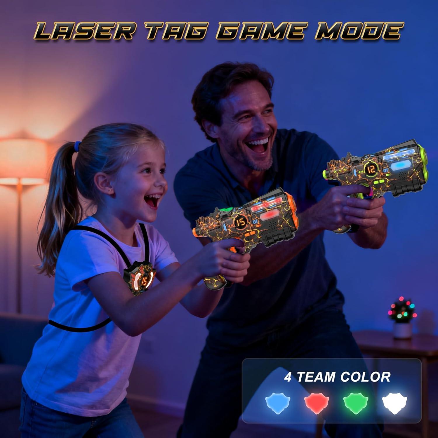 VATOS Rechargeable Infrared Laser Tag Set with Projector, 2 Players Toy ...