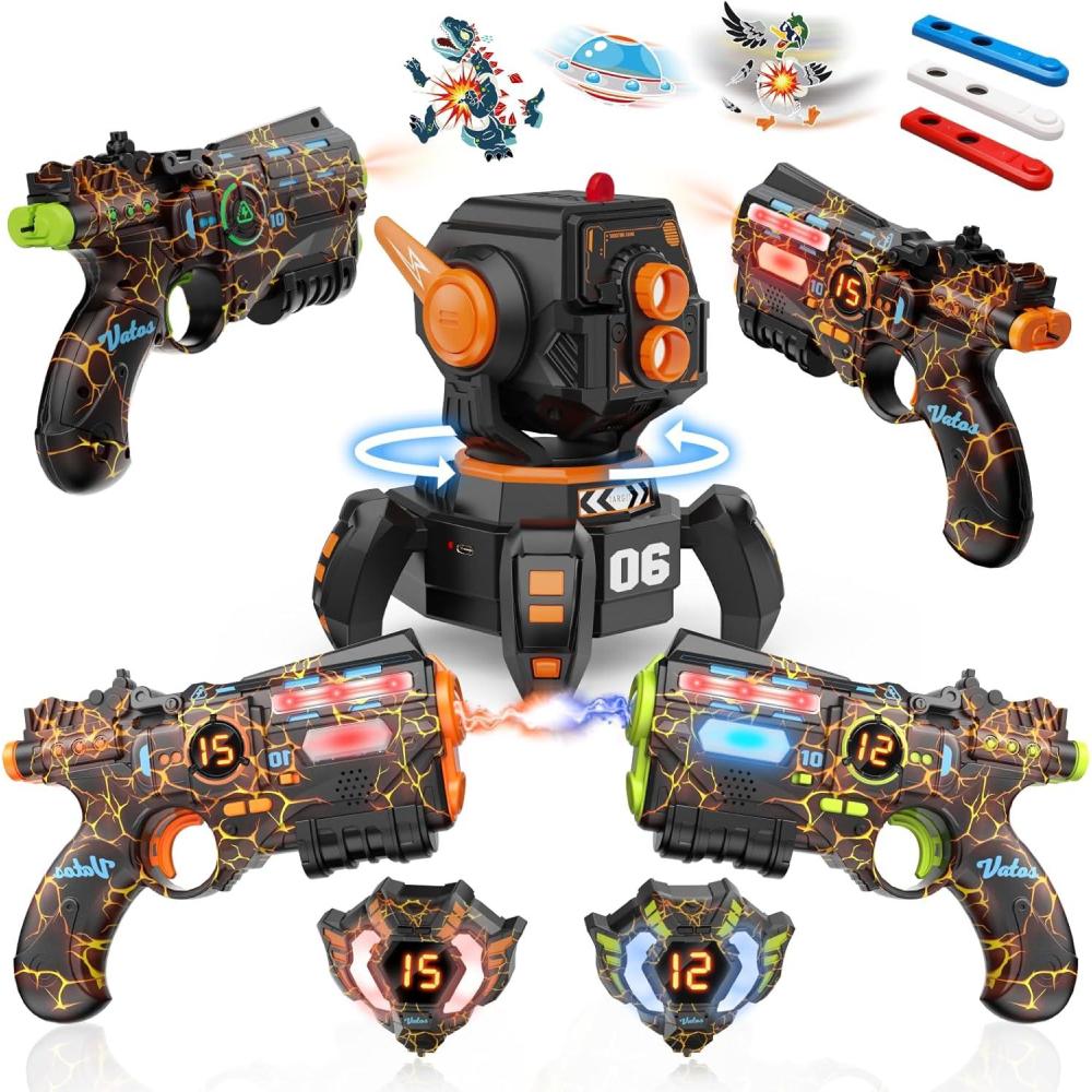 VATOS Rechargeable Infrared Laser Tag Set with Projector, 2 Players Toy ...